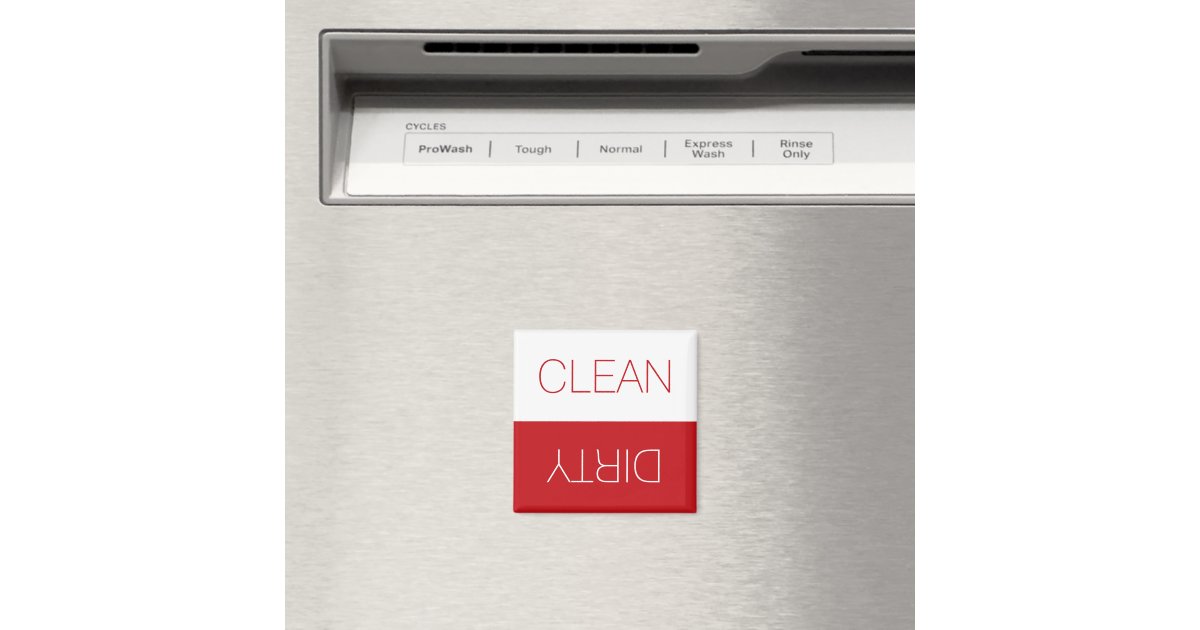 Clean Dirty indicator reversible dishwasher red Magnet | Zazzle