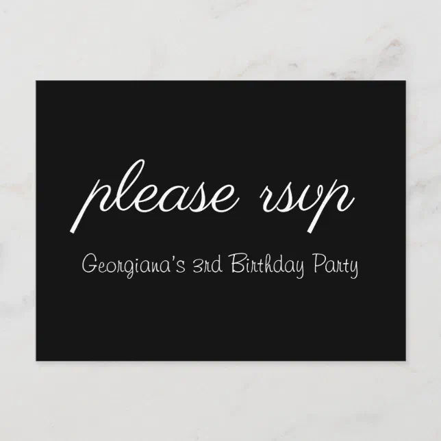 Clean & Elegant "please rsvp" Postcard | Zazzle