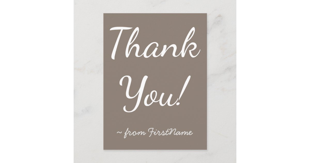 Clean, Elegant "Thank You!" Thanks Postcard | Zazzle