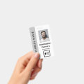 Clean Gray White Add Your Logo Office Employee Badge | Zazzle
