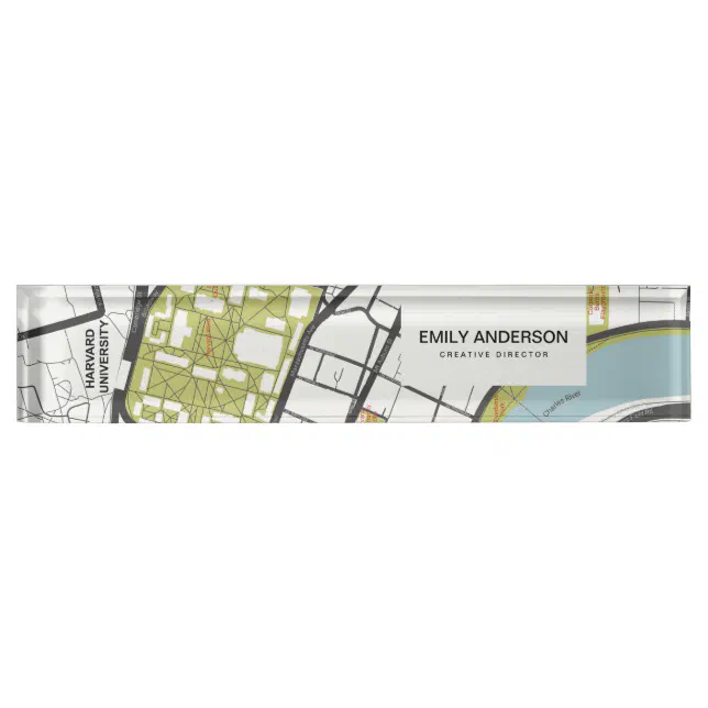 CLEAN HARVARD UNIVERSITY MASSACHUSETTS OUTLINE MAP DESK NAME PLATE | Zazzle