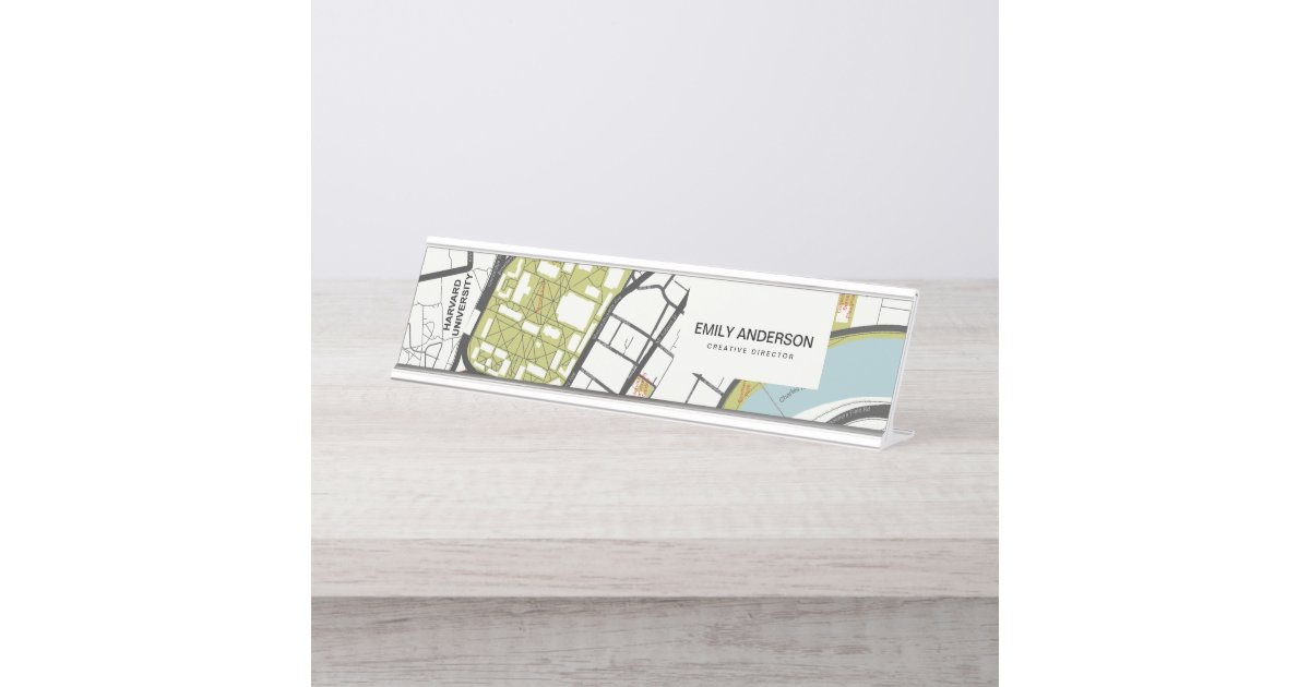 CLEAN HARVARD UNIVERSITY MASSACHUSETTS OUTLINE MAP DESK NAME PLATE | Zazzle