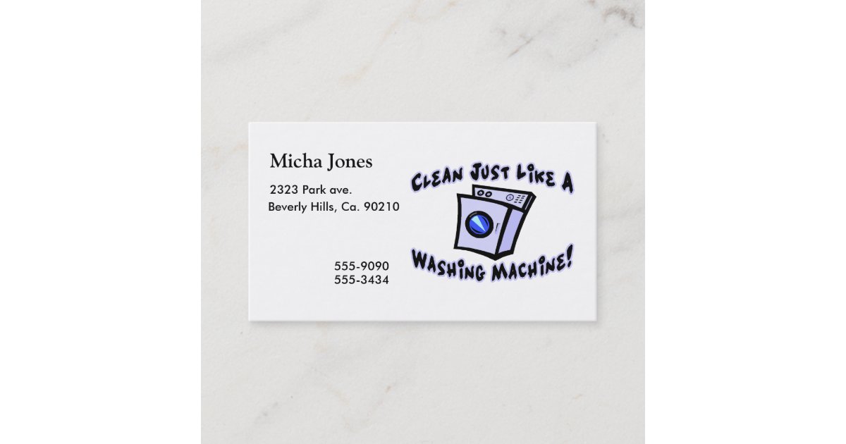 Clean Just Like A Washing Machine Business Card | Zazzle
