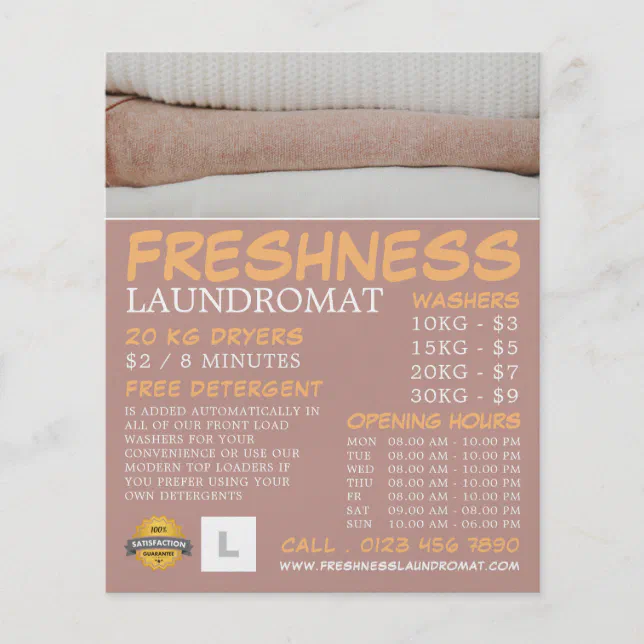 Clean Laundry, Laundromat, Cleaning Advertising Flyer | Zazzle