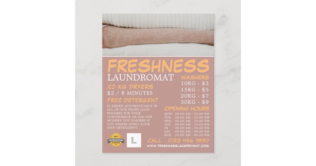 Clean Laundry, Laundromat, Cleaning Advertising Flyer | Zazzle