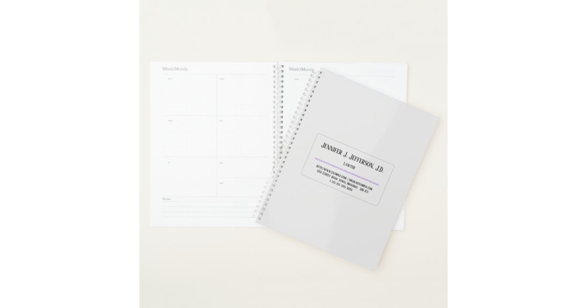 Clean & Minimal Lawyer Planner | Zazzle