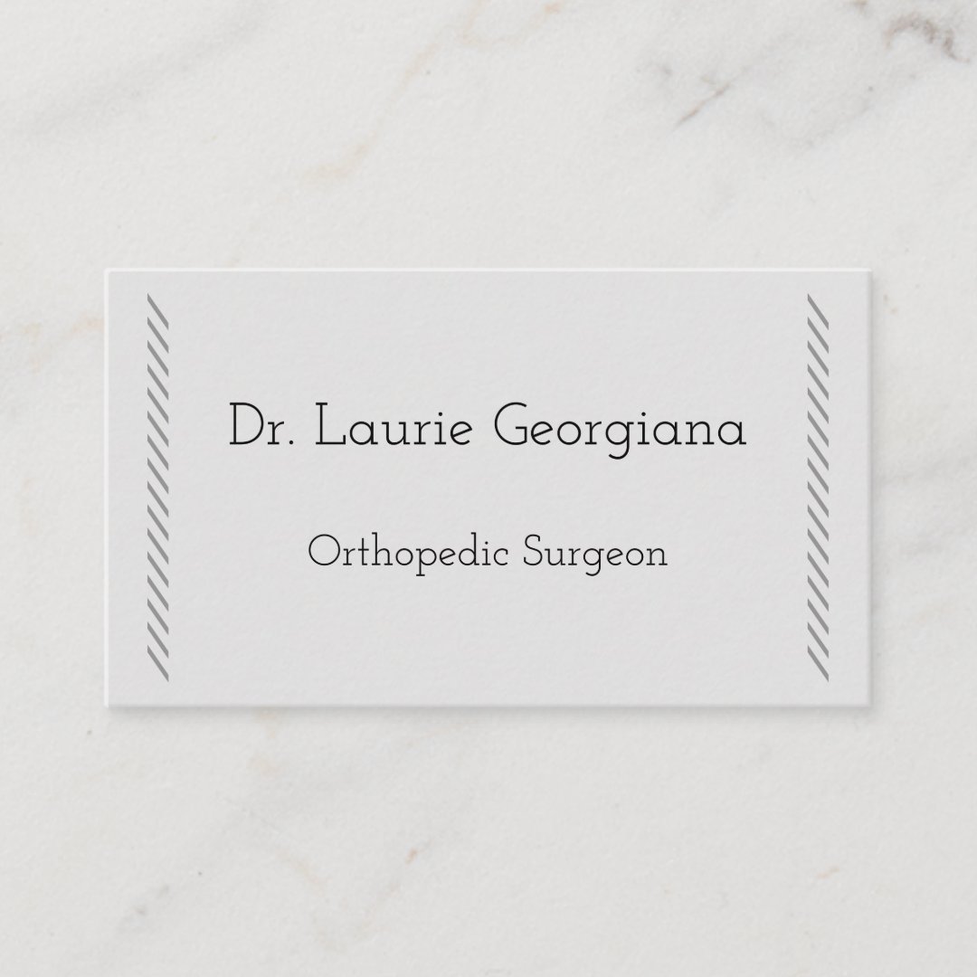Clean & Minimal Orthopedic Surgeon Business Card | Zazzle