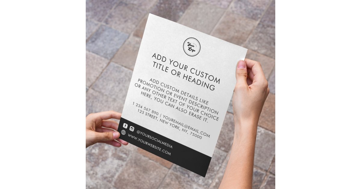 Clean Minimalist Custom Business Logo Social Media Flyer | Zazzle