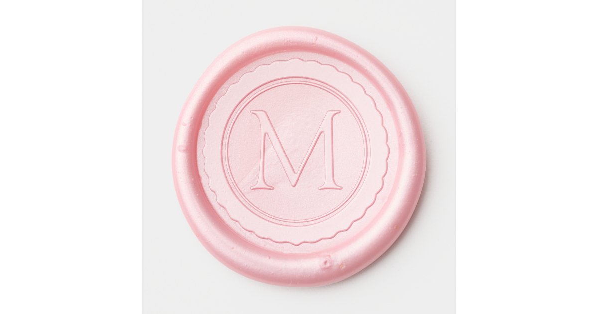 Clean Modern Framed Monogram Initial Wax Seal Sticker | Zazzle