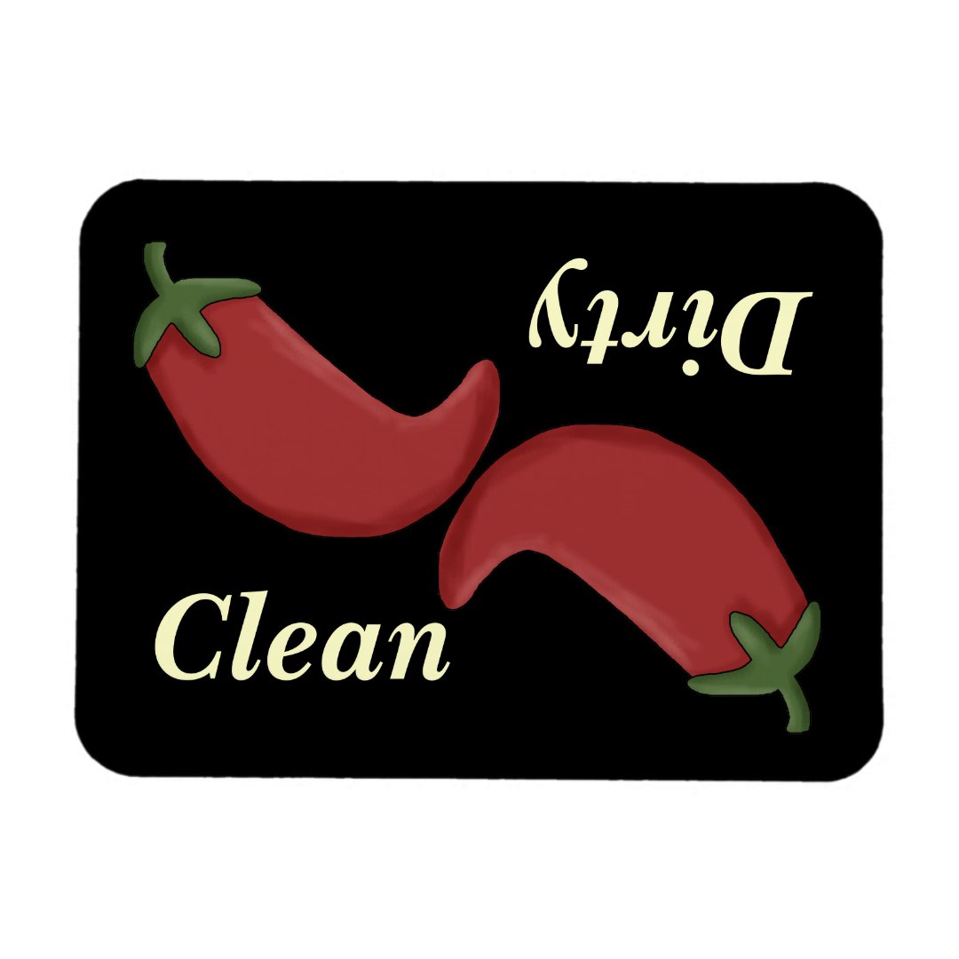 Clean or Dirty Chili Peppers Dishwasher Magnet | Zazzle