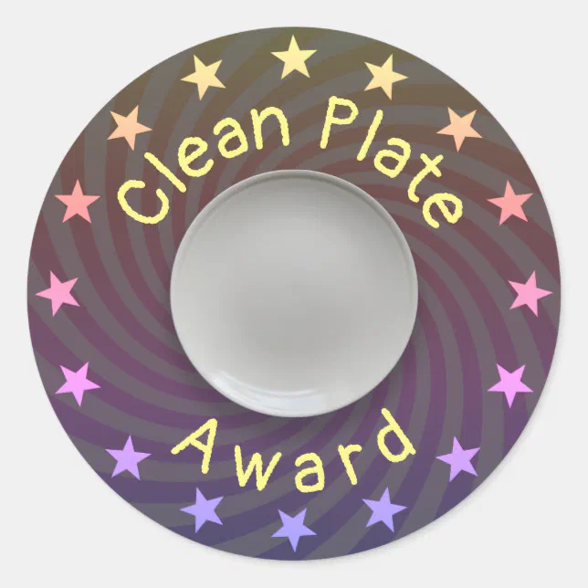 Clean plate award classic round sticker | Zazzle