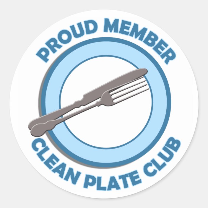 Clean Plate Club Proud Member Classic Round Sticker | Zazzle.com