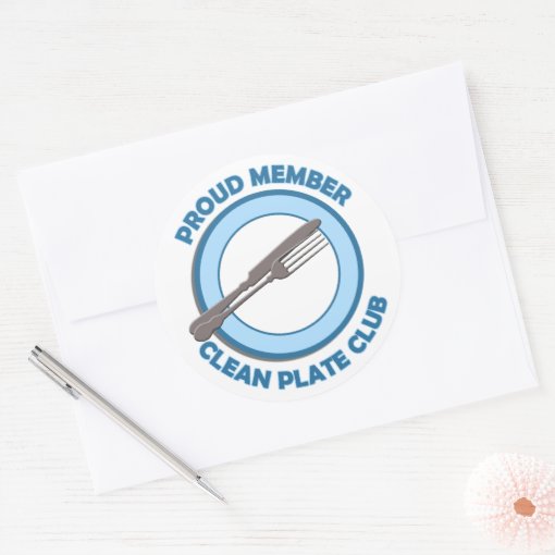 Clean Plate Club Proud Member Classic Round Sticker | Zazzle