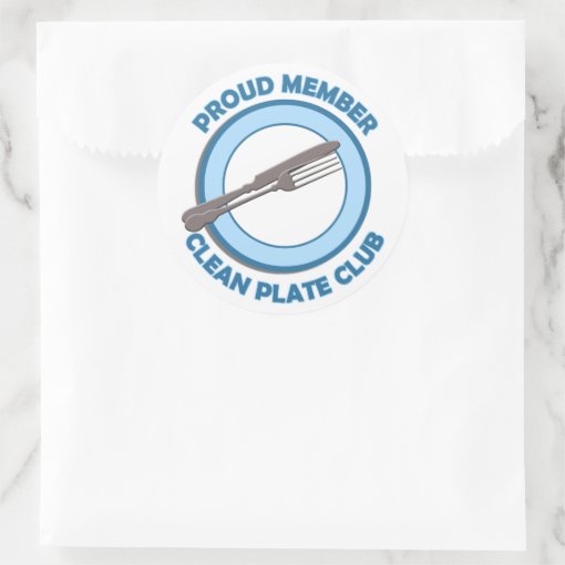 Clean Plate Club Proud Member Classic Round Sticker | Zazzle
