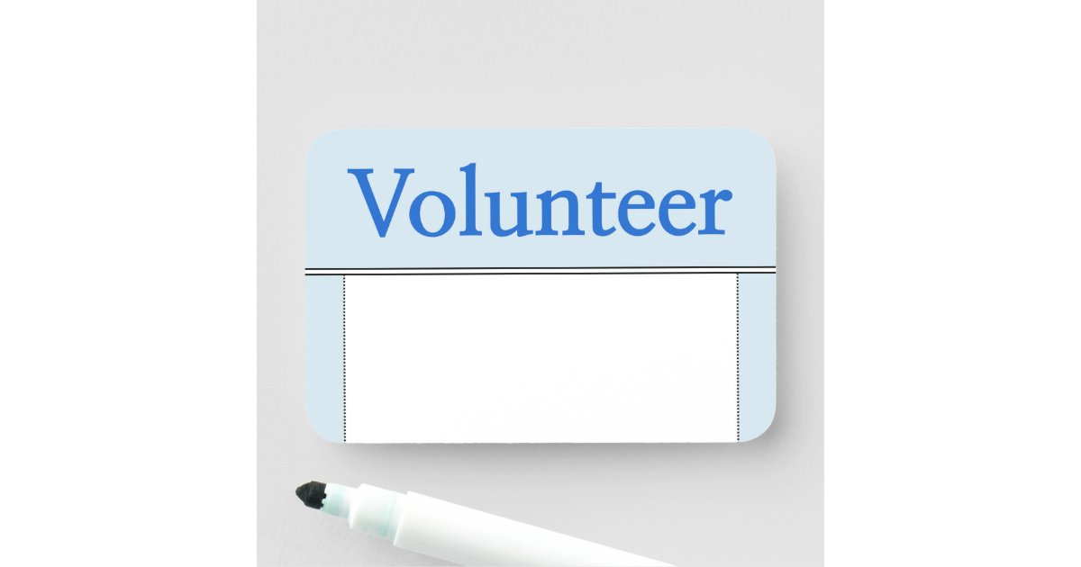 Clean, Respectable "Volunteer" Name Tag | Zazzle