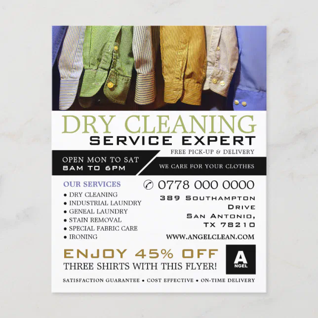 Clean Shirts, Dry Cleaners, Cleaning Advertising Flyer | Zazzle