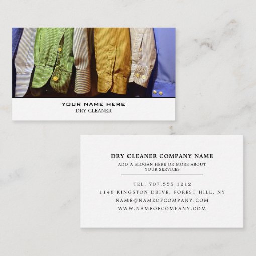 Clean Shirts, Dry Cleaners, Cleaning Service Business Card | Zazzle