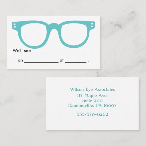 Clean & Simple Eye Doctor Appointment Card | Zazzle
