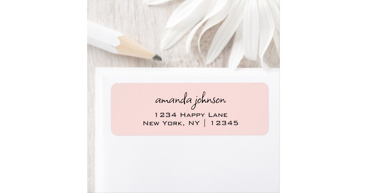 Clean Simple Minimal Informal Casual Light Pink Label | Zazzle