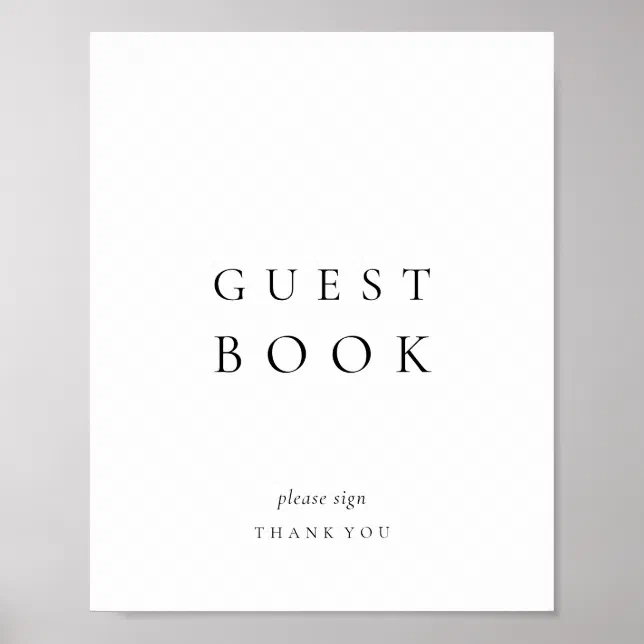 Clean Simple Minimal Wedding Guest Poster | Zazzle