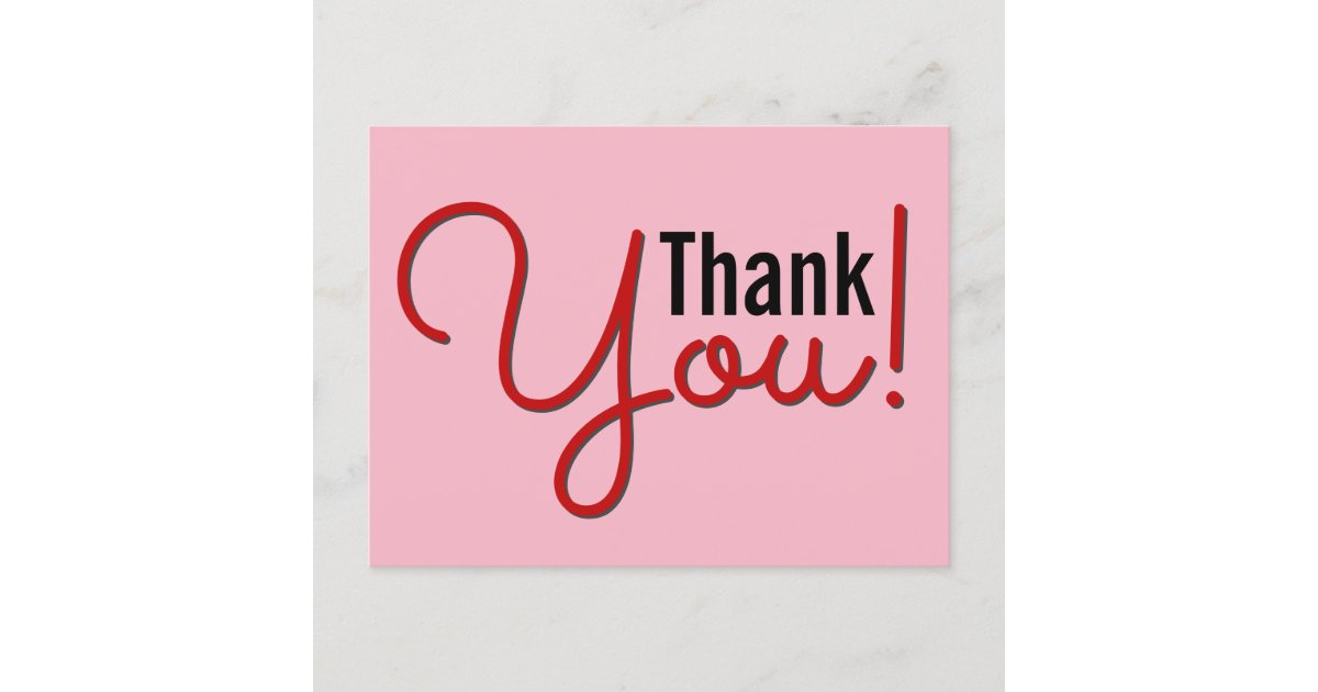 Clean, Simple "Thank You!" Postcard | Zazzle