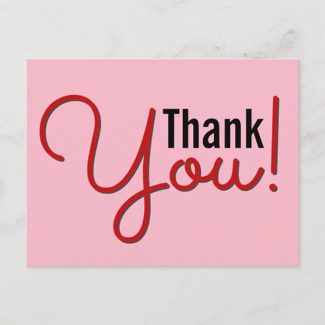 Clean, Simple "Thank You!" Postcard | Zazzle