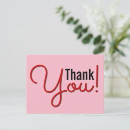 Clean, Simple "Thank You!" Postcard | Zazzle
