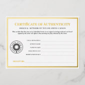Clean Your Logo Certificate of Authenticity Foil Invitation | Zazzle