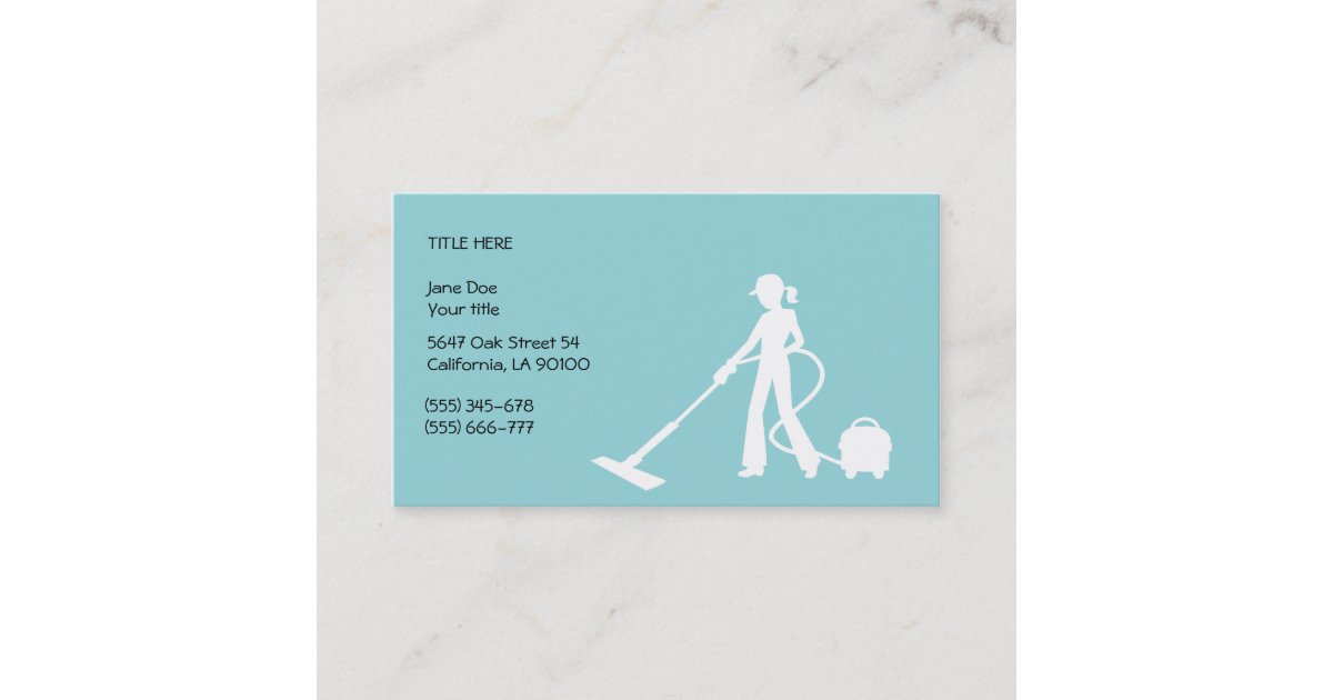Cleaning and Housekeeping Business Card | Zazzle