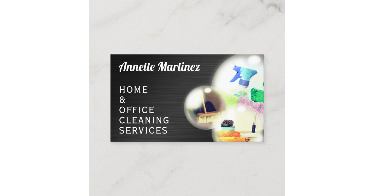 Cleaning bubbles professional business card | Zazzle