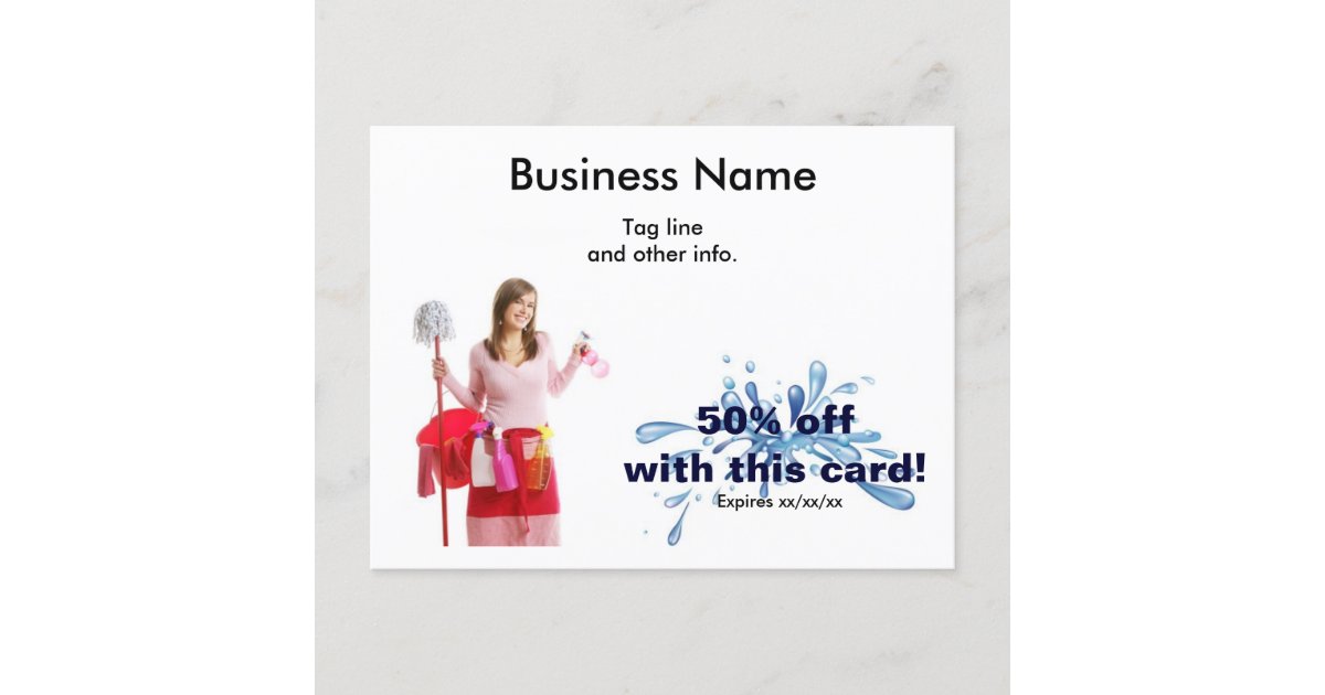 Cleaning Business postcard | Zazzle