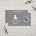 Cleaning Company QR Code Spray Bottle Gray Business Card | Zazzle
