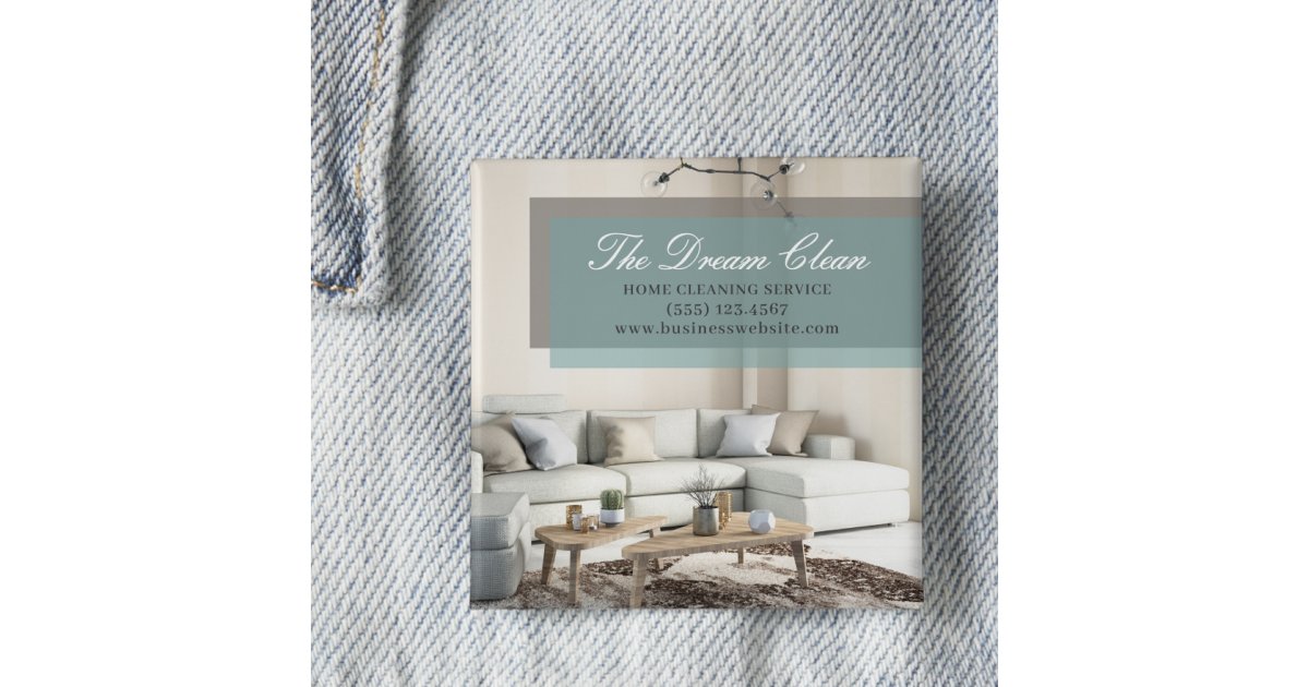 Cleaning House Clean Service Modern Button | Zazzle