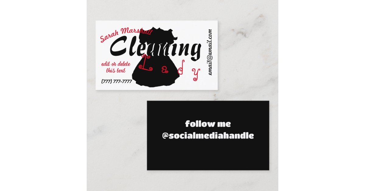 Cleaning Lady Business Card | Zazzle
