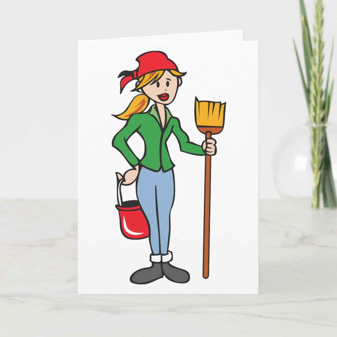 Cleaning Lady Card | Zazzle