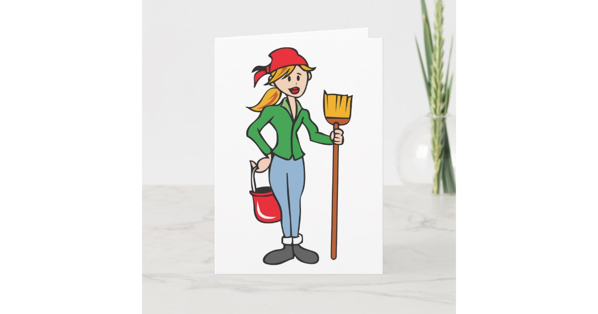 Cleaning Lady Card | Zazzle
