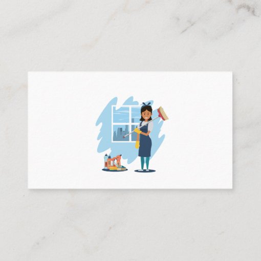 Cleaning Lady | Cleaning Service Business Card | Zazzle