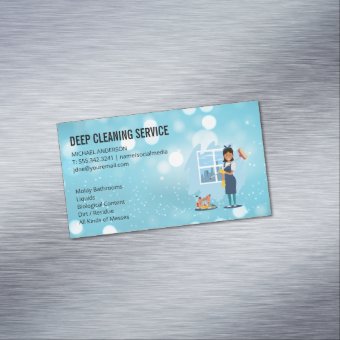 Cleaning Lady | Cleaning Service Business Card Magnet | Zazzle