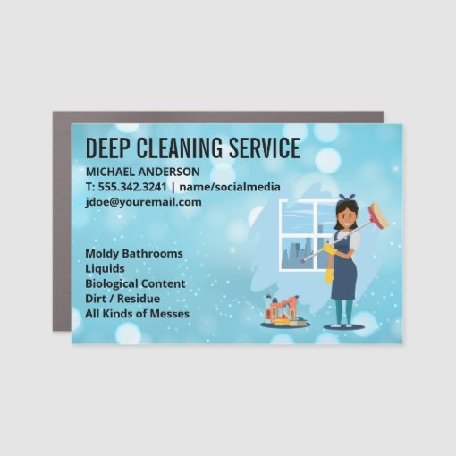 Cleaning Lady | Cleaning Service Car Magnet | Zazzle