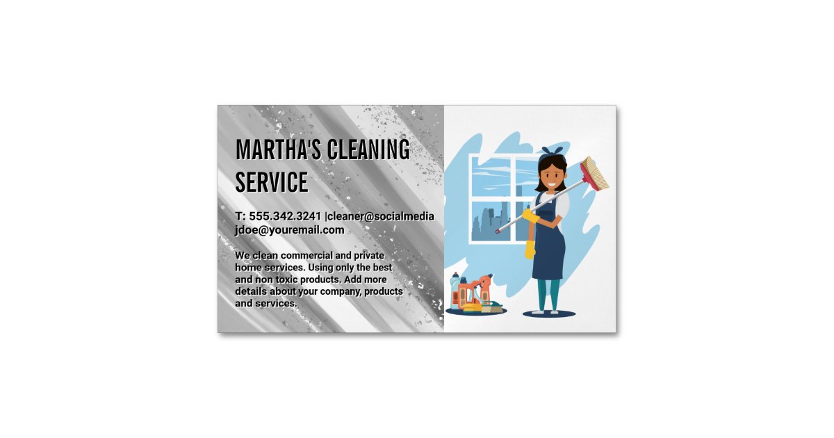 Cleaning Lady | Maid Business Card Magnet | Zazzle