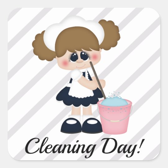 Cleaning Lady Maid Mop Bucket Planner Sticker | Zazzle.com