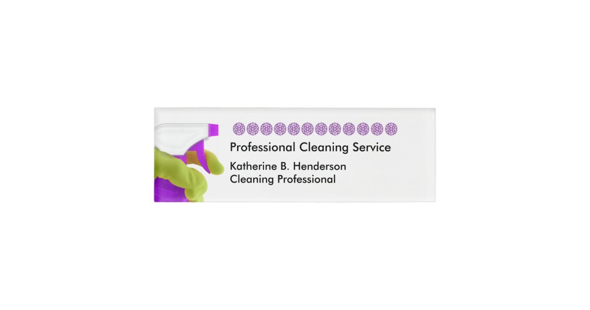 Cleaning Professional Name ID Badges | Zazzle