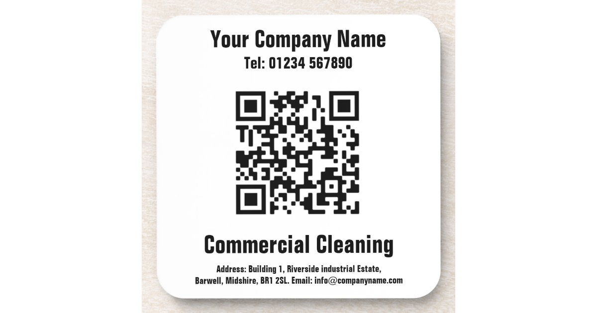 Cleaning QR Code Design Beverage Coaster | Zazzle