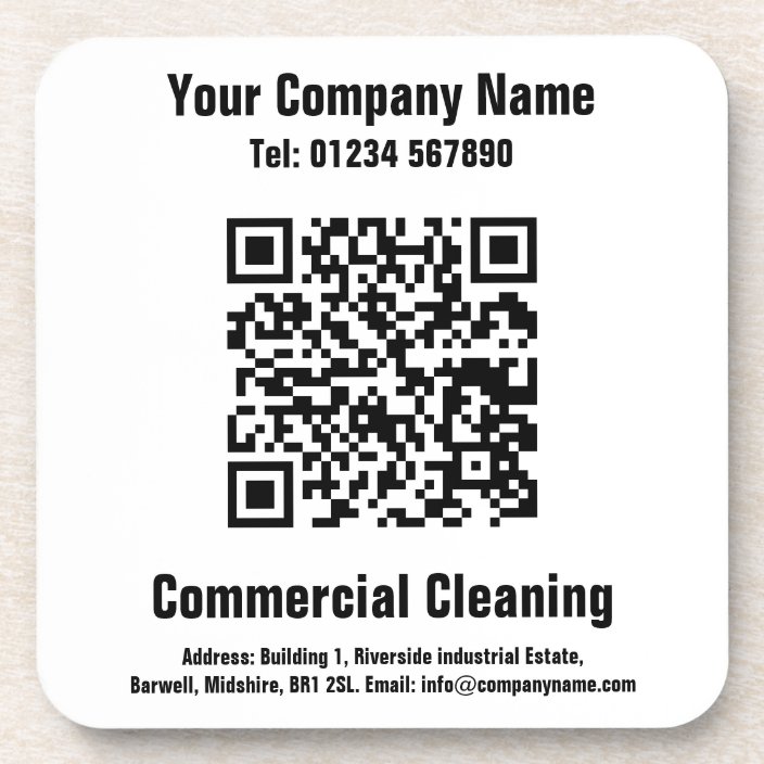 Cleaning QR Code Design Beverage Coaster | Zazzle