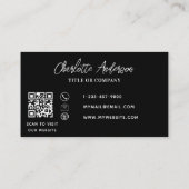 Cleaning service black silver glitter dust QR code Business Card | Zazzle