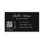 Cleaning service black silver glitter dust QR code Business Card | Zazzle