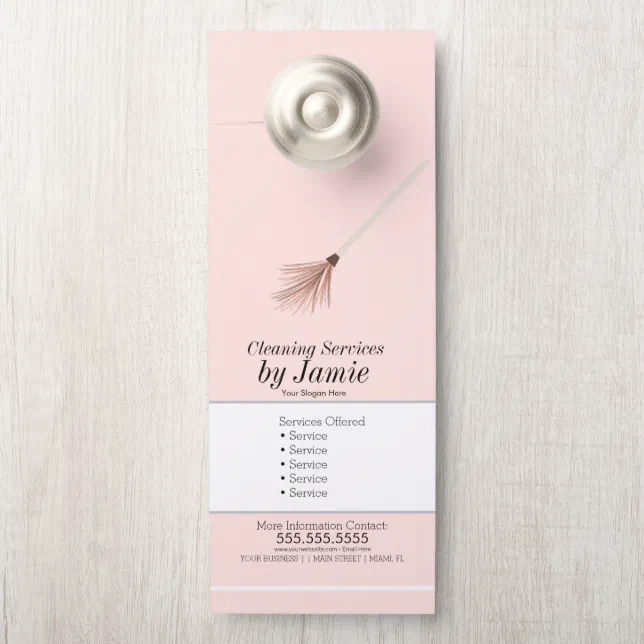 Cleaning Service Business Door Hanger | Zazzle