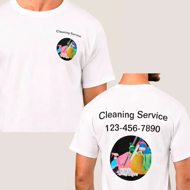 Cleaning Service Business Logo Work Shirts | Zazzle