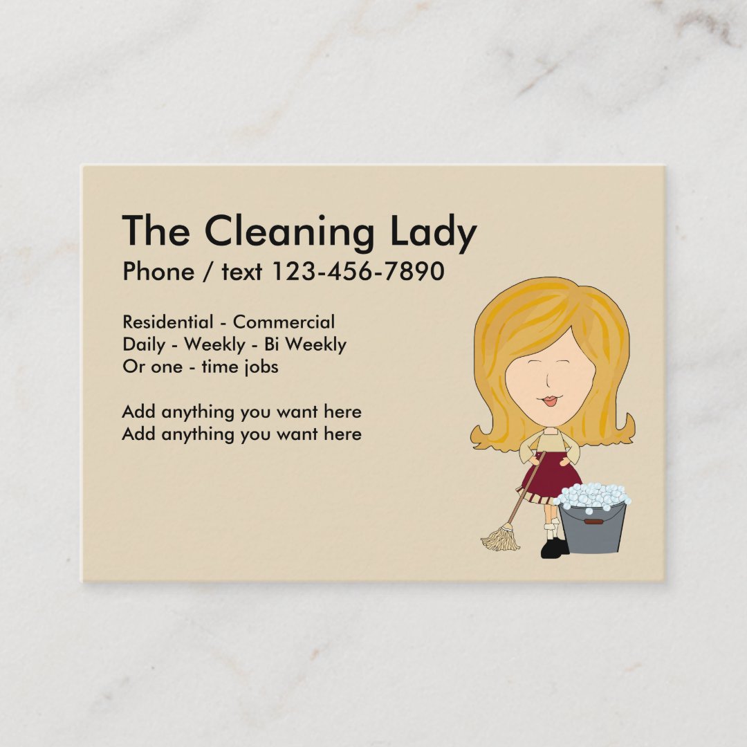 Cleaning Service Cute Design Business Card | Zazzle