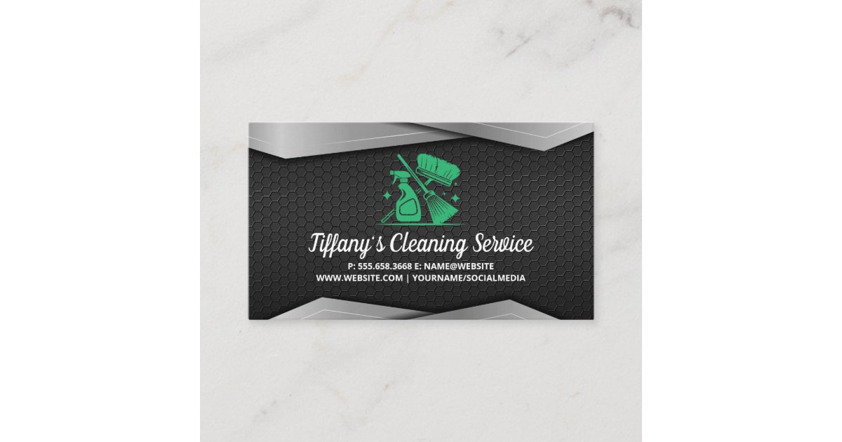 Cleaning Service Equipment Illustrations Business Card | Zazzle